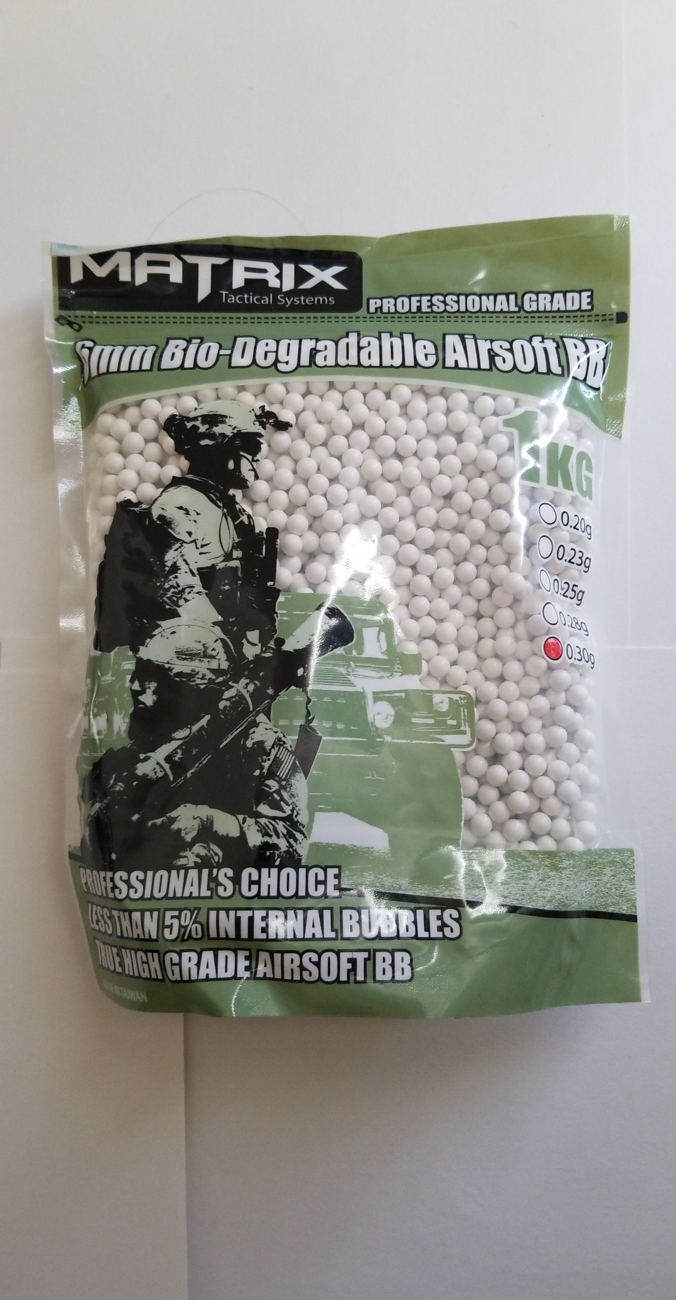 Matrix Match Grade Biodegradable 6mm Airsoft BBs (Weight: .30g / 3300 Rounds / White) ID: 56327 ...