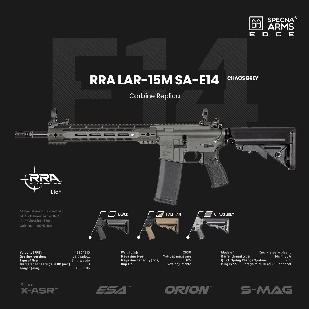 Specna Arms Rock River Arms Licensed EDGE 2.0 Series M4 Airsoft AEG ...